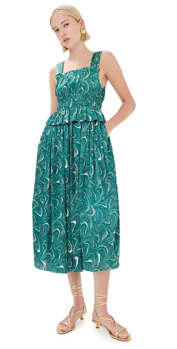 Sea Amara Marble Print Dress In Green - 80% Off | Editorialist