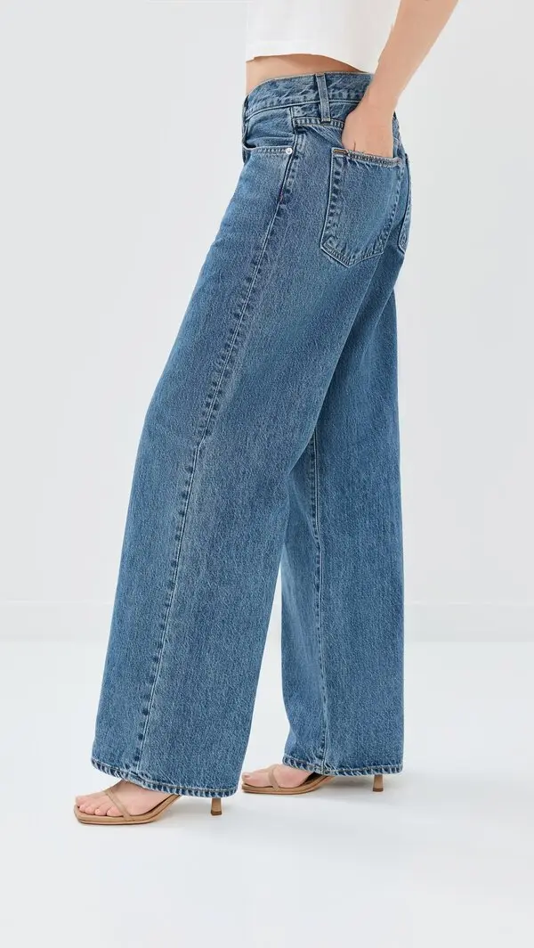 SLVRLAKE Lexi Low Rise Wide Leg Full Length Jeans - Satisfaction