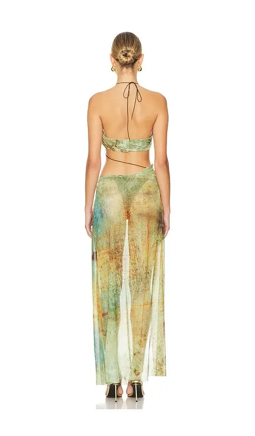 Jaded London Draped Maxi Dress - Blur Print | Editorialist