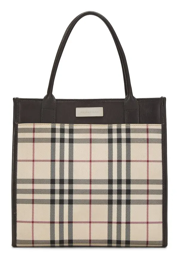 Burberry House Check Shopping Handbag - Brown