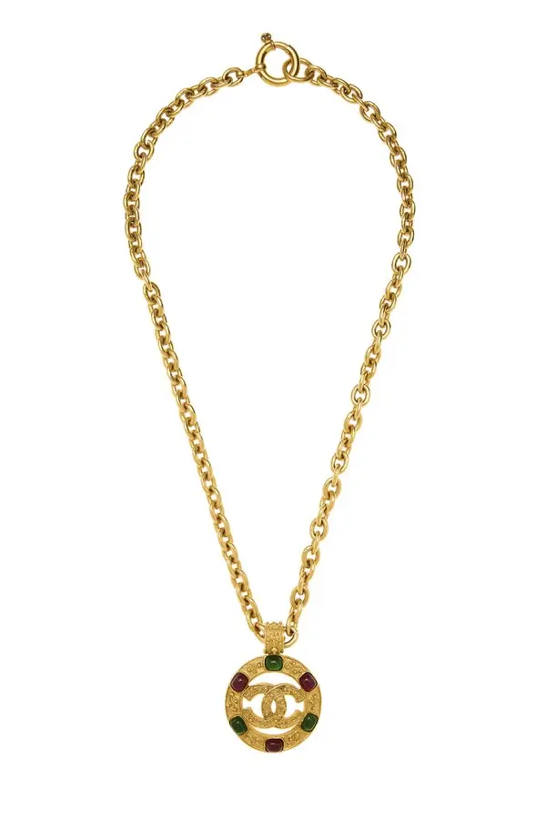 Chanel Filigree Gripoix 'cc' Necklace - Gold
