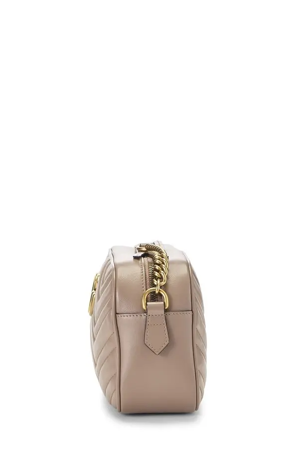 Gucci Leather Gg Marmont Crossbody Bag - Beige