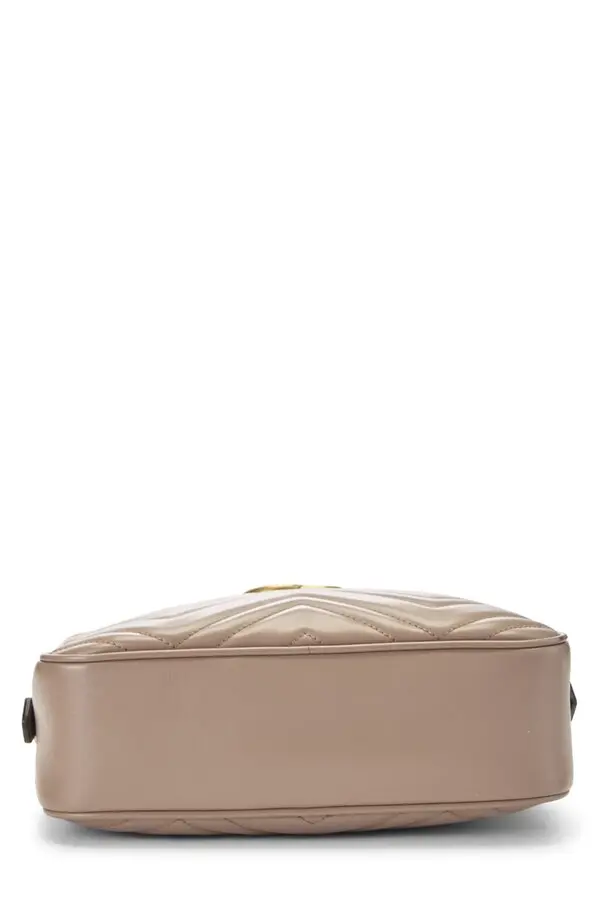 Gucci Leather Gg Marmont Crossbody Bag - Beige