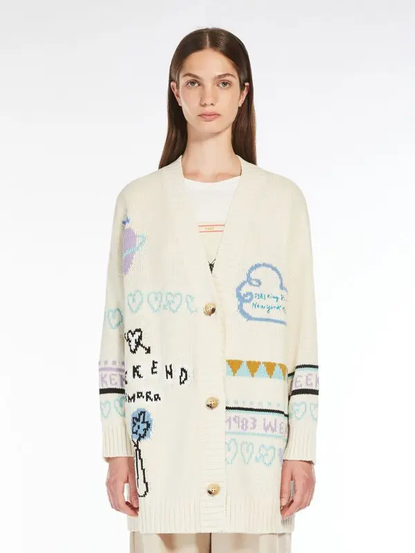 Max Mara Oversized Jacquard Cotton Cardigan
