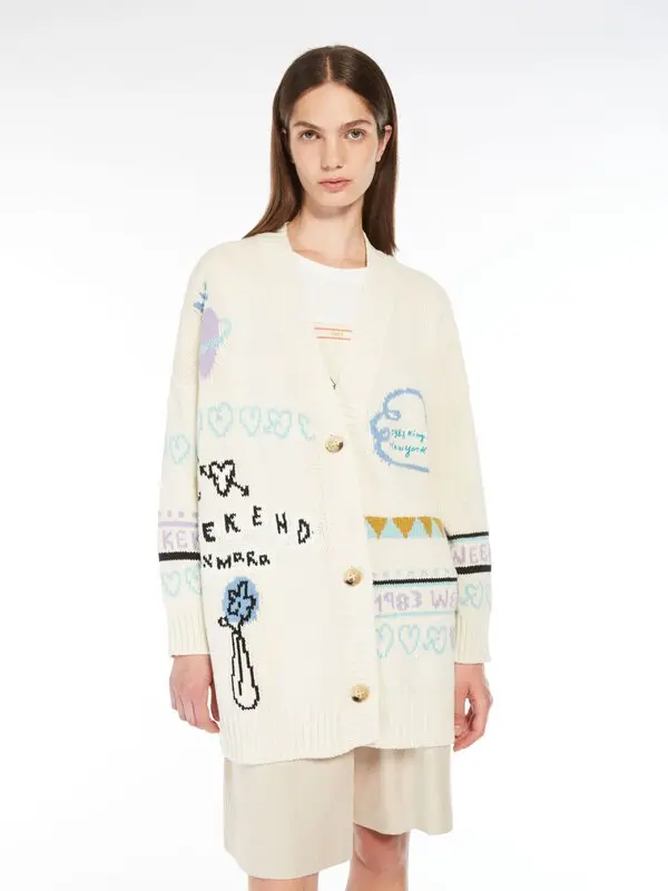 Max Mara Oversized Jacquard Cotton Cardigan