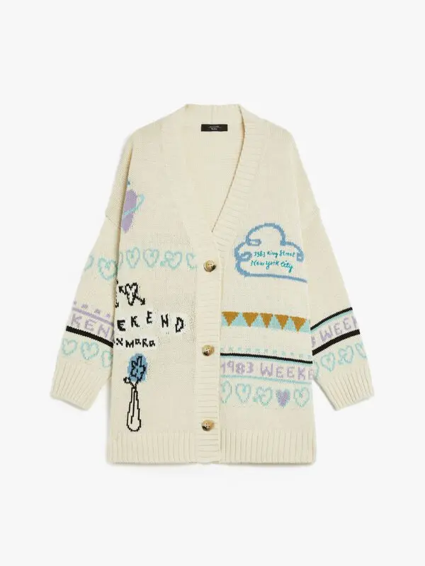 Max Mara Oversized Jacquard Cotton Cardigan