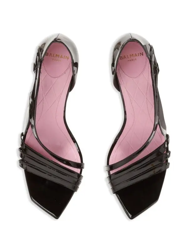 Balmain Eden 95mm Cut-out Patent Sandals