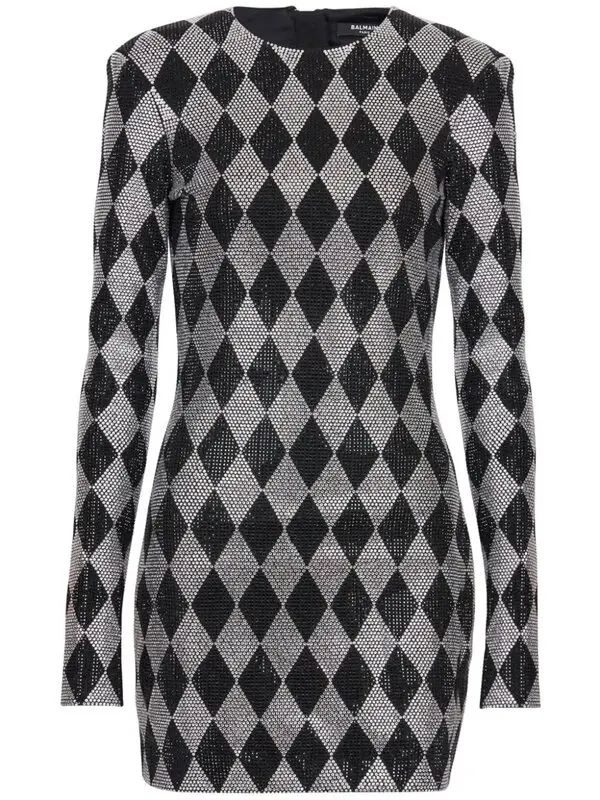 Balmain Crystal-embellished Minidress - Black