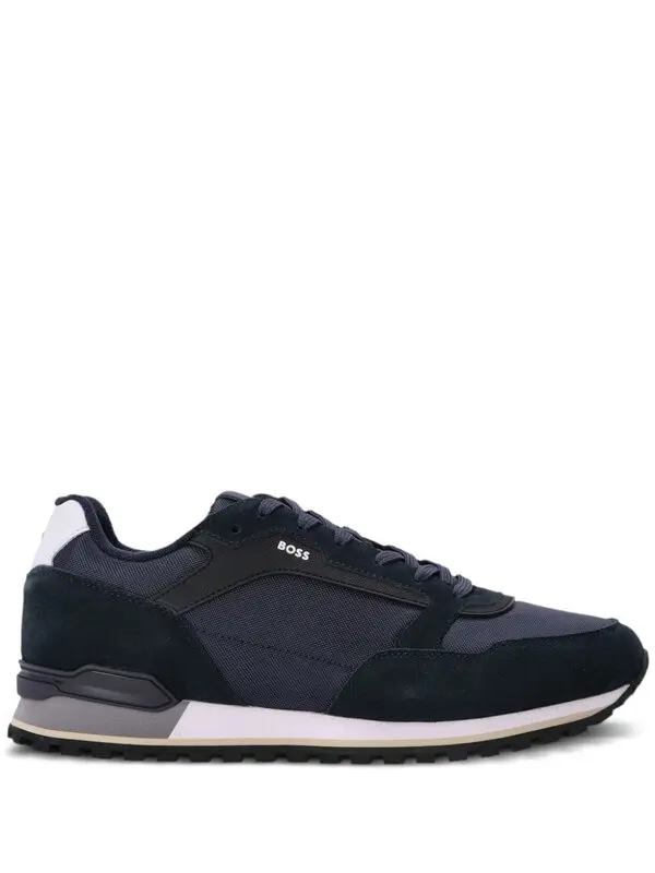 BOSS Suede-trimmed Mesh Sneakers - Blue