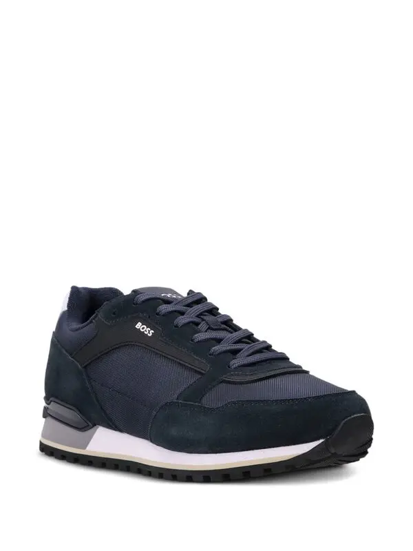 BOSS Suede-trimmed Mesh Sneakers - Blue