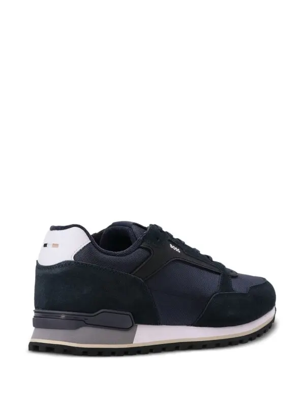 BOSS Suede-trimmed Mesh Sneakers - Blue