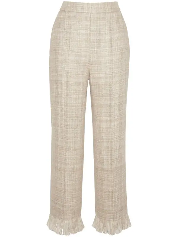 Adam Lippes Fringed Linen Trousers