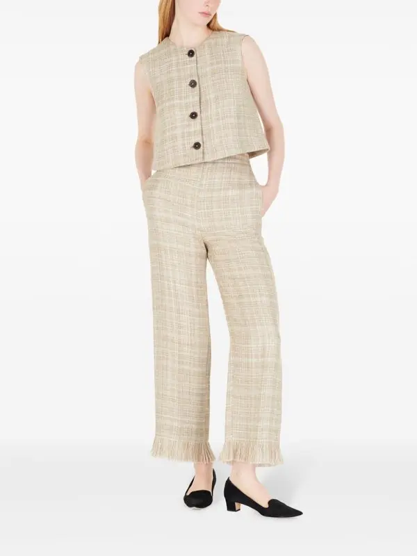 Adam Lippes Fringed Linen Trousers