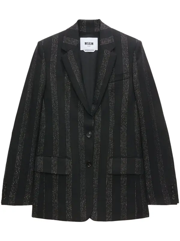 MSGM Striped Single-breasted Blazer