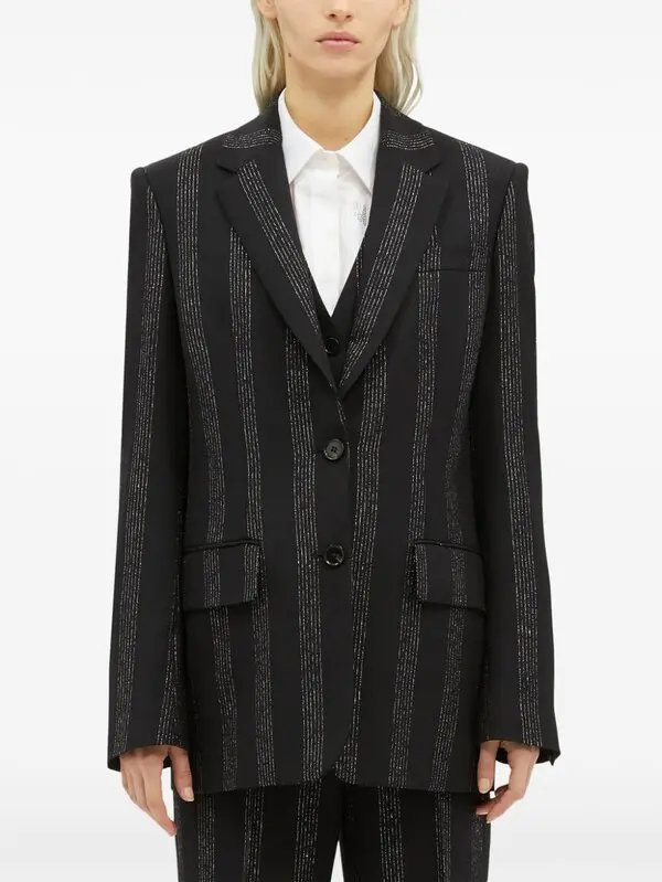 MSGM Striped Single-breasted Blazer