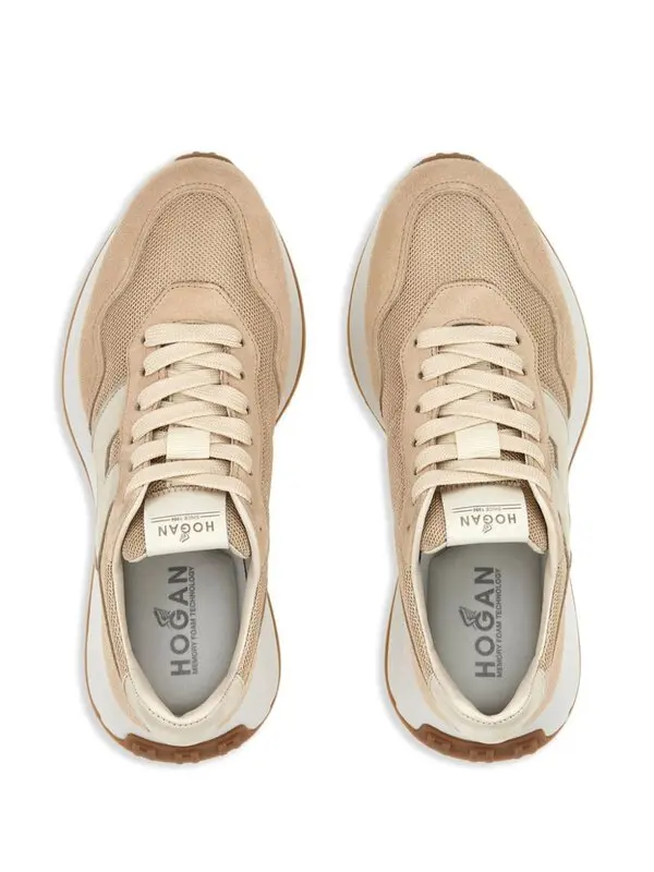 Hogan H641 Panelled Lace-up Sneakers - Neutrals