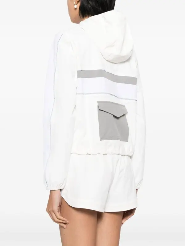 Ganni Logo-Appliqué Zip-Up Track Jacket In White - 45% Off