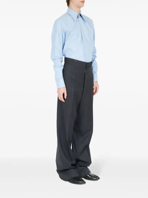 MAISON MARGIELA Barathea Wool Striped Trousers - Grey