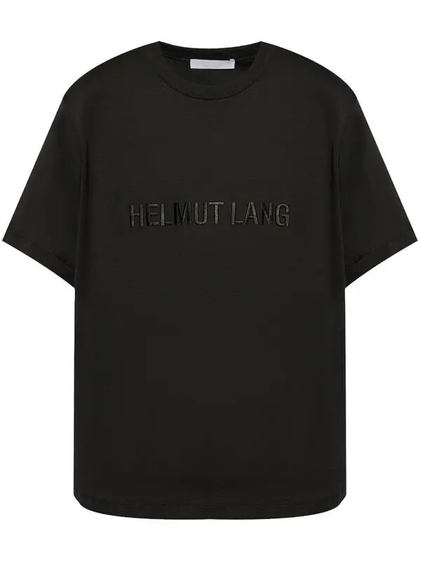 Helmut Lang Logo Embroidered Cotton T-shirt - Black