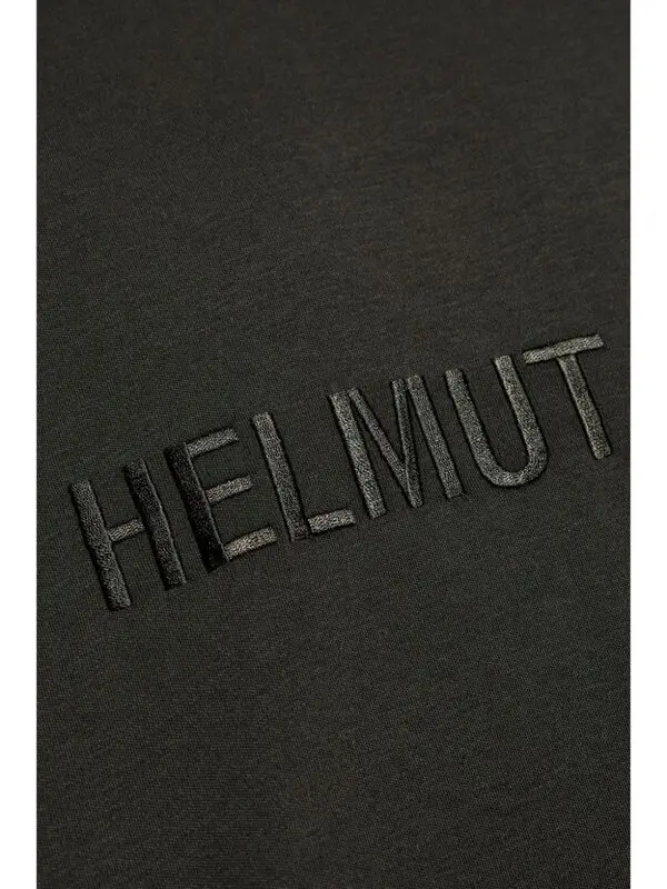 Helmut Lang Logo Embroidered Cotton T-shirt - Black