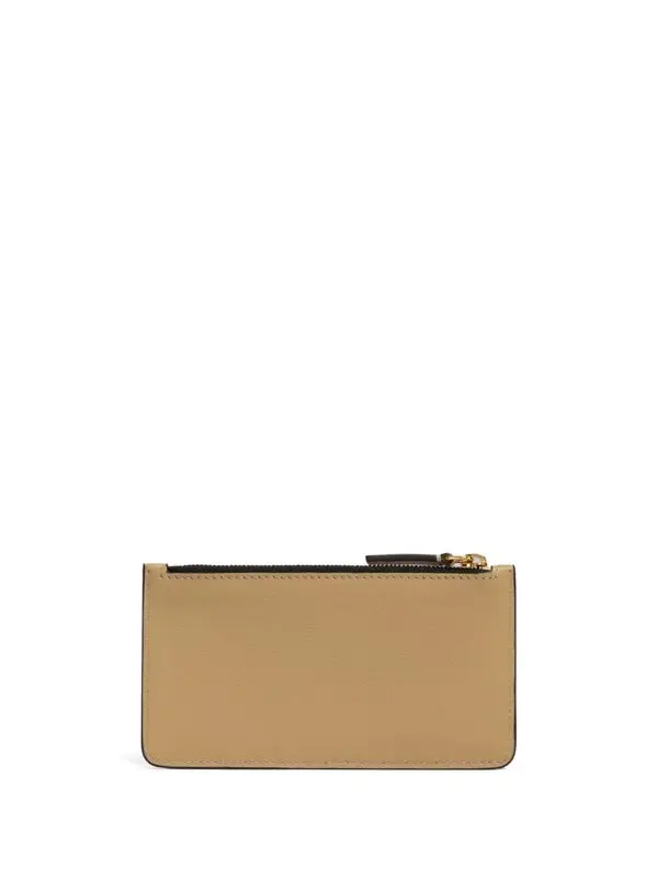Marni Zipped Leather Card Case - Neutrals