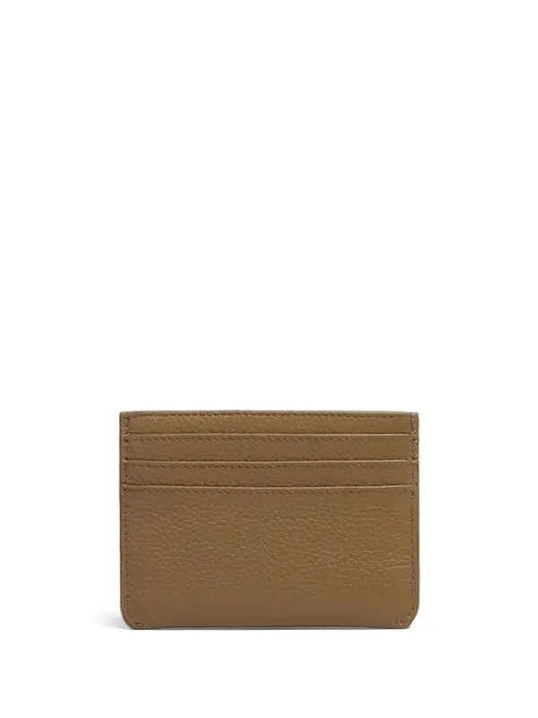 Marni Logo-embroidered Leather Card Holder - Brown