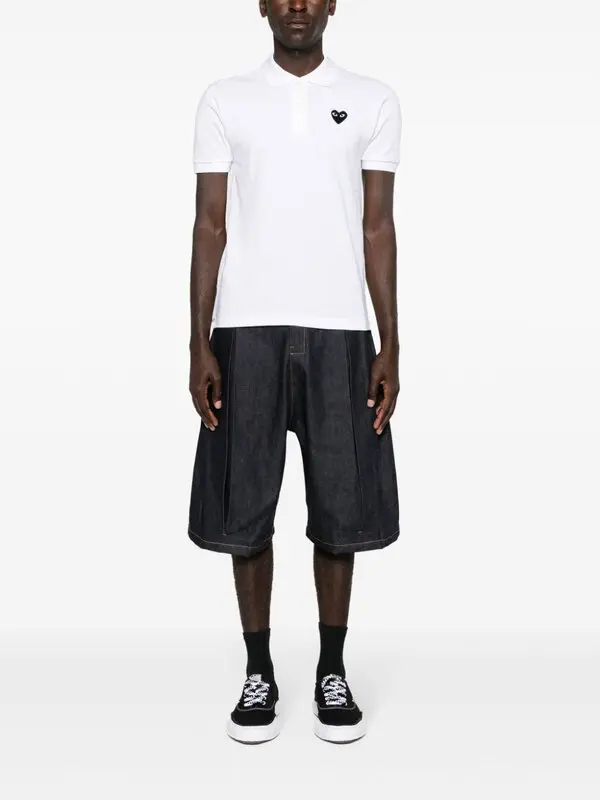 Play Comme Des Garcon Heart-patch Cotton Polo Shirt