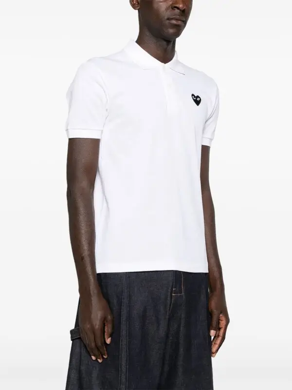 Play Comme Des Garcon Heart-patch Cotton Polo Shirt