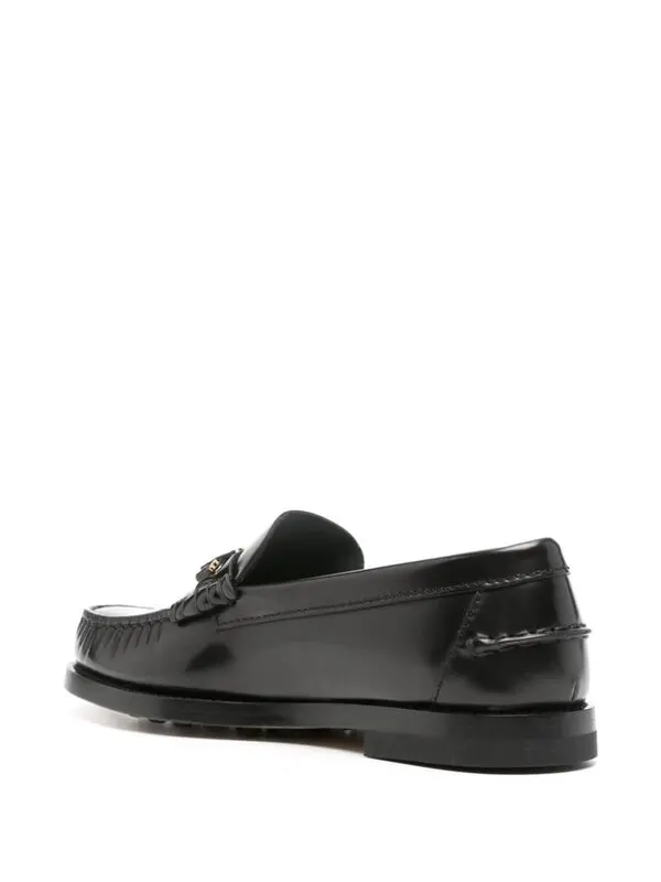 TOD'S Chain-detail Leather Loafers - Black