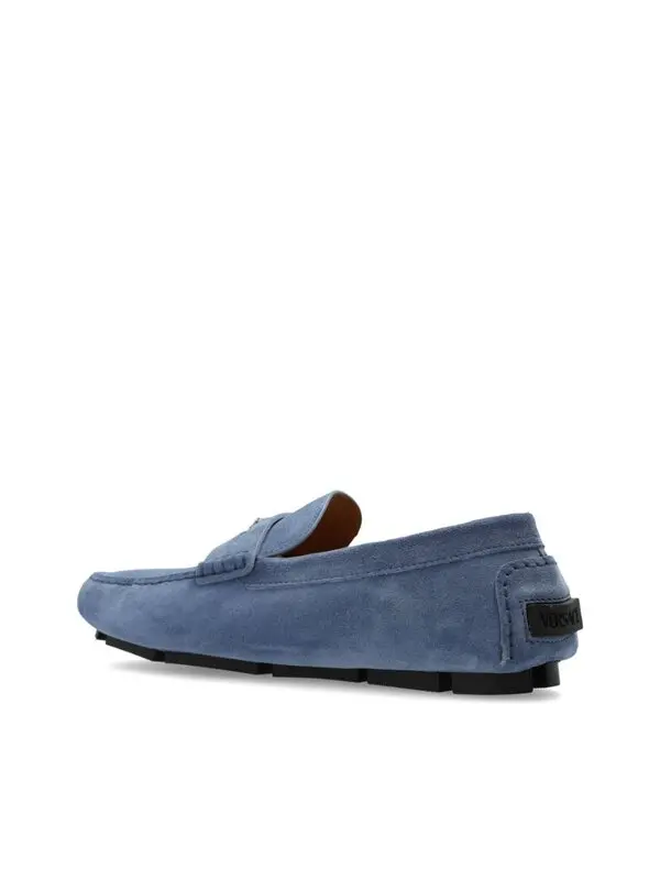 Versace Medusa Head Suede Loafers In Blue - 50% Off  display picture 3
