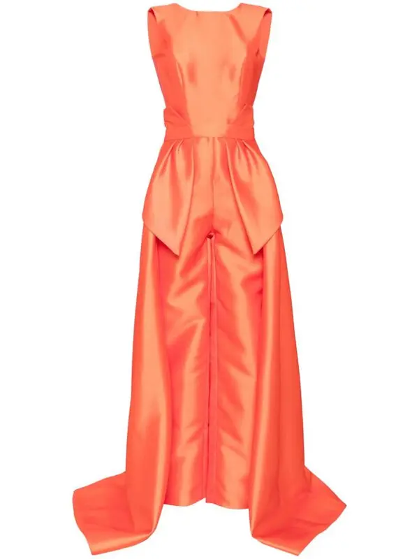 SAIID KOBEISY Mikado Jumpsuit With Detachable Overskirt - Orange
