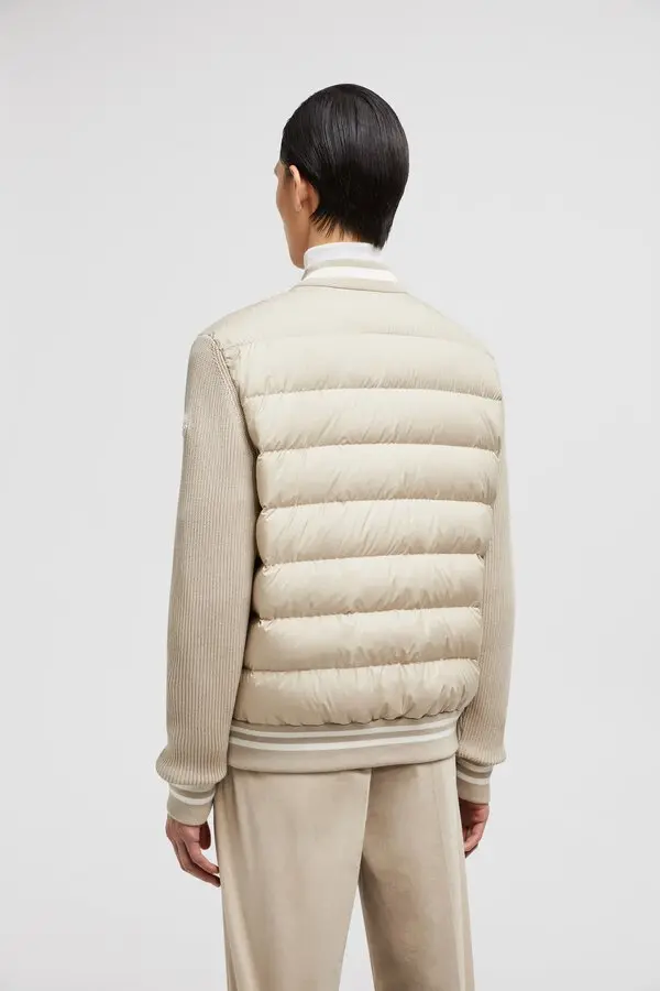 Moncler Padded Zip-Up Cardigan - Beige | Editorialist