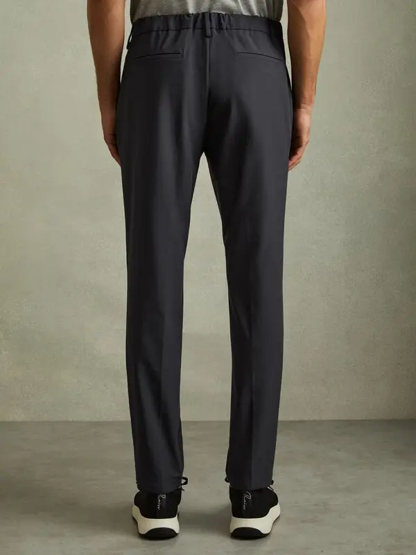 REISS Split Technical Trousers - Navy
