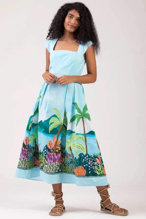 Celina Moon Mirellie Printed Midi Dress - Natural | Editorialist