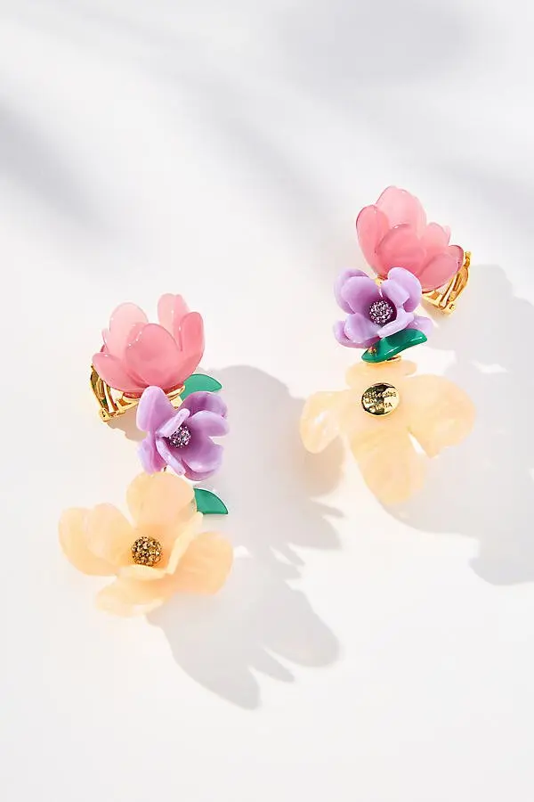 Lele Sadoughi Multicolor Flower Earrings Lele Sadoughi Flower Bulb Drop Earrings | Anthropologie main image 4