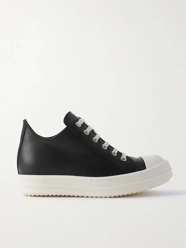Rick Owens Leather Sneakers - Black