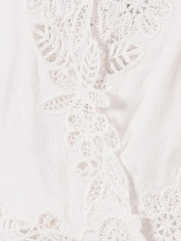 Sea Marcella Lace-trimmed Cotton And Linen-blend Midi Dress