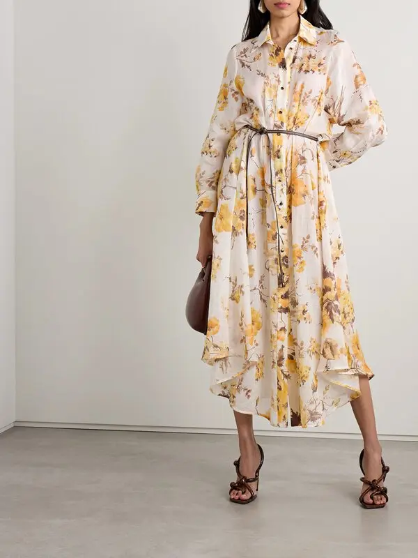 zimmermann shirt midi dress Zimmermann High Tide Midi Maxi Shirt Dress Odyssey Silk Linen AU2
