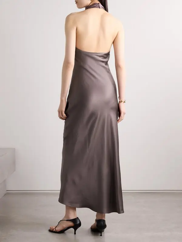 ANINE BING Eliana Silk-charmeuse Midi Dress