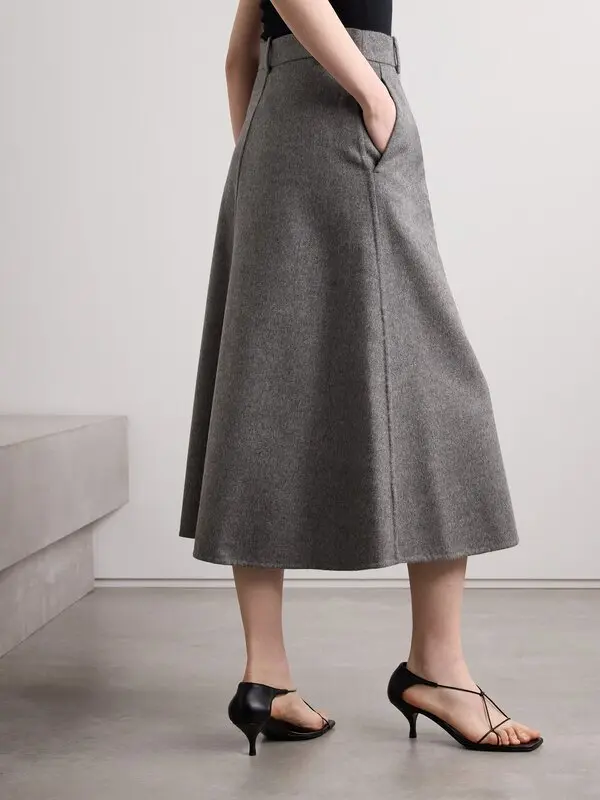 Brunello Cucinelli Wool-felt Midi Skirt