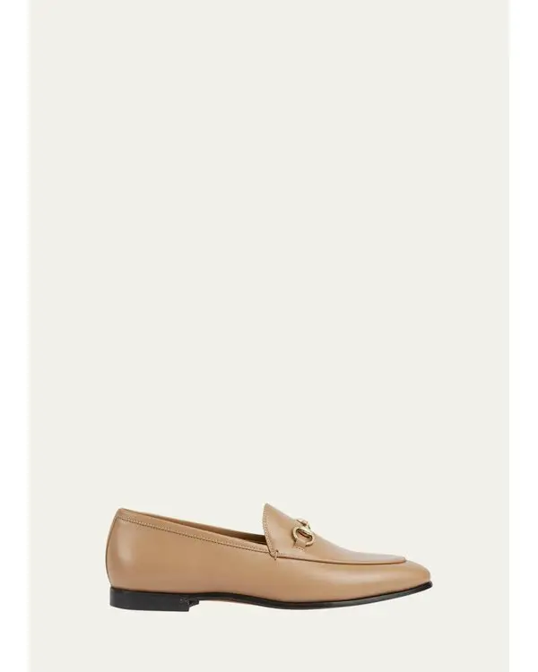 Gucci Jordaan Leather Loafers - Camel