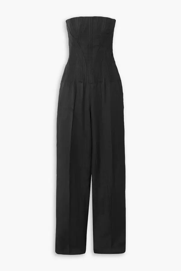 Stella McCartney Strapless Twill Jumpsuit - Black