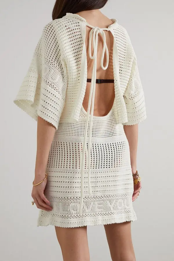 Stella McCartney Crocheted Cotton Mini Dress