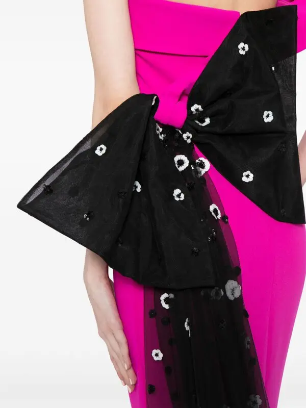 SAIID KOBEISY Bow Off-shoulder Gown