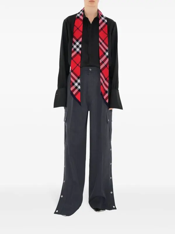 Burberry Check-print Silk Skinny Scarf - Red
