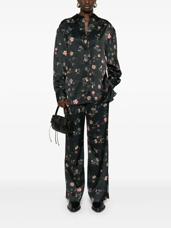 ALLSAINTS Louisa Floral-print Satin Shirt