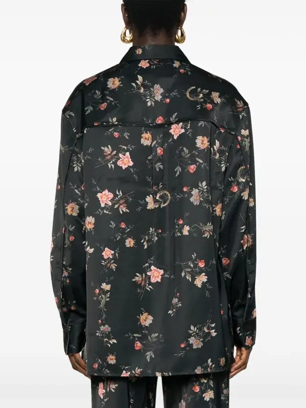 ALLSAINTS Louisa Floral-print Satin Shirt