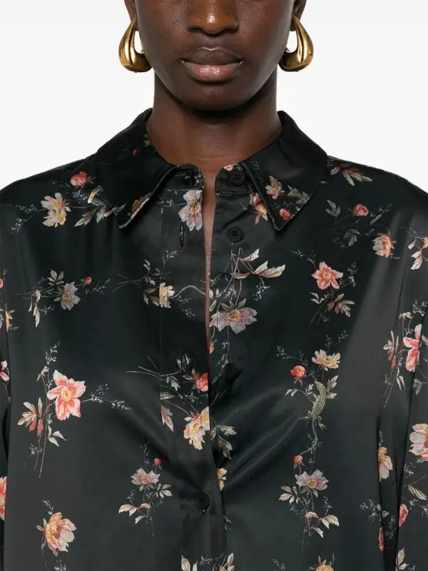 ALLSAINTS Louisa Floral-print Satin Shirt