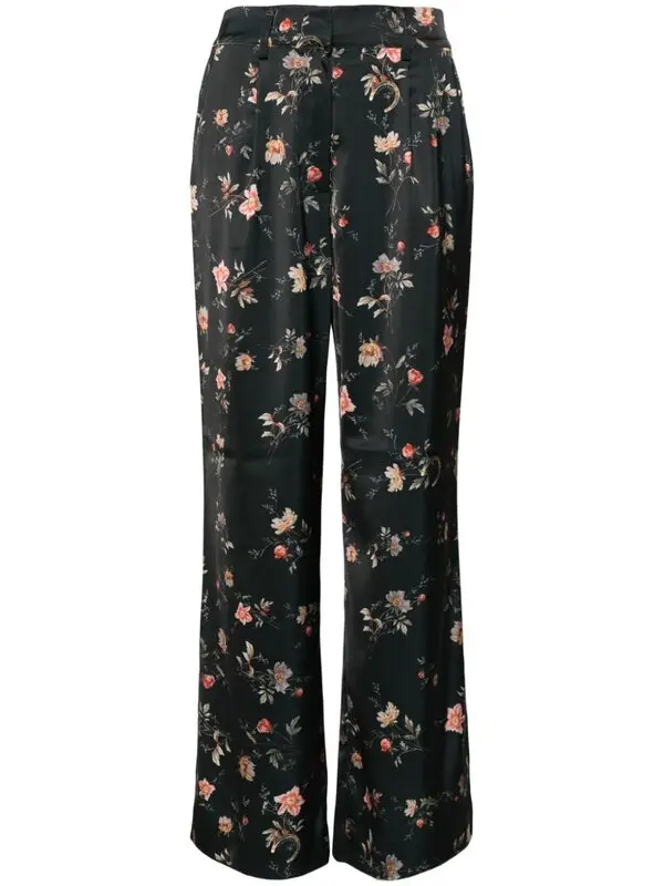 ALLSAINTS Floral-print Satin Trousers