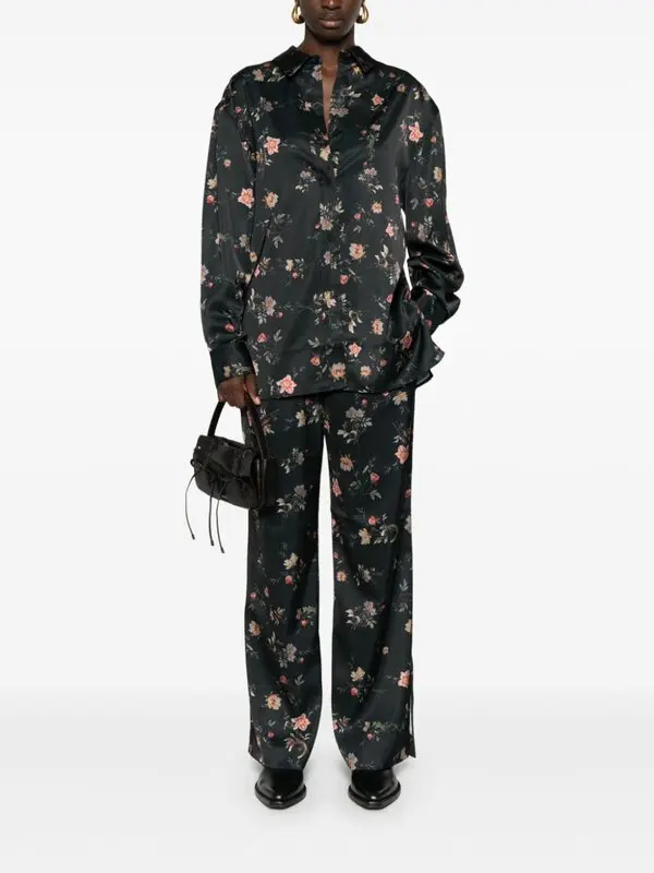 ALLSAINTS Floral-print Satin Trousers